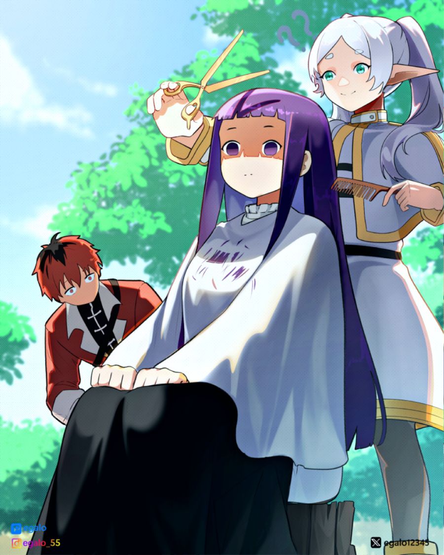 프리렌) 페른의 머리카락을 잘라주는 프리렌 | 유머 게시판