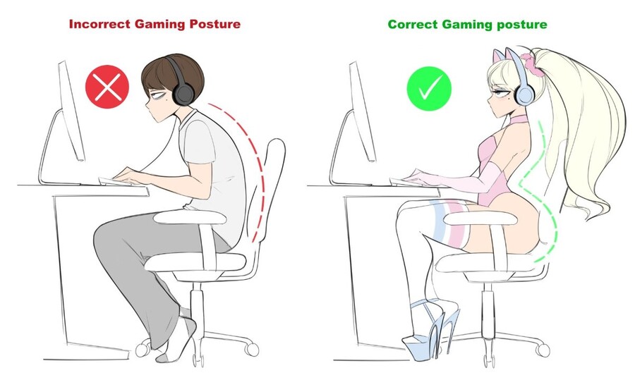 컴퓨터할때 잘못된자세올바른자세 유머 게시판