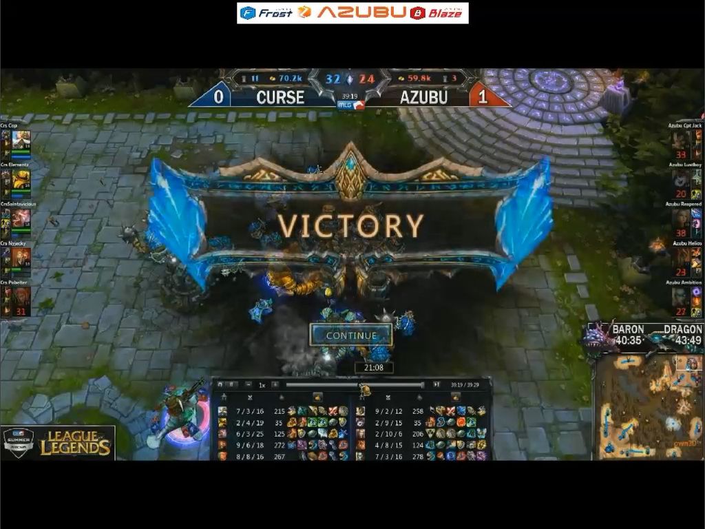 [LOL] MLG Summer Arena Azubu Blaze vs Curse | PC 게임 정보