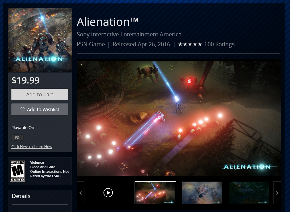PS4 Alienation 에일리어네이션 가격은 19.99불, 26일 북미 출시 | 플레이스테이션 정보