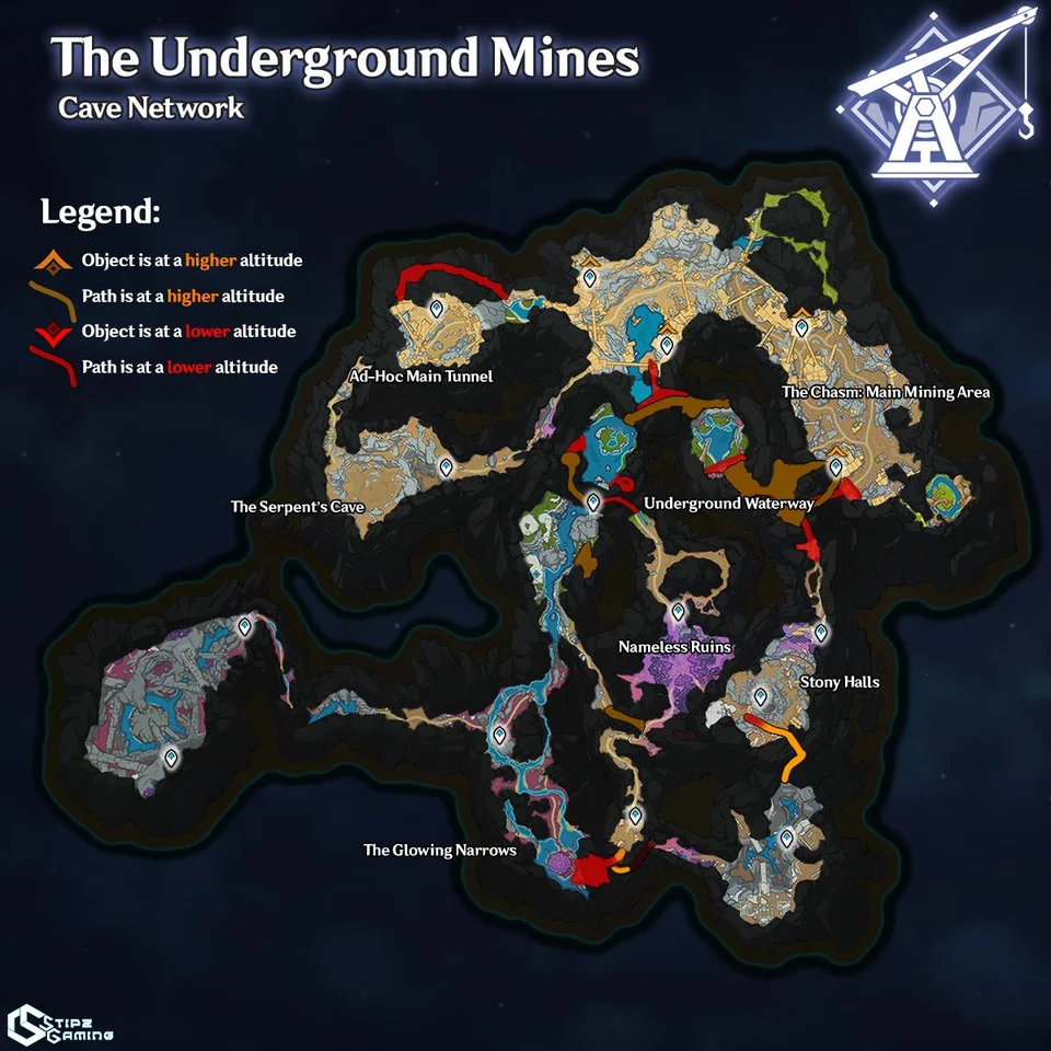 원신) 드래곤 스파인 ~ 층암거연 지하동굴 지도.reddit | 유머 게시판