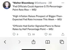 WSJ "연준, 75bp 금리인상 할 가능성 있음" | 정치유머 게시판