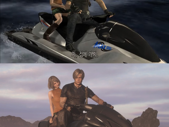 구작,리메이크 엔딩 스샷 비교 | 바이오 하자드 RE:4