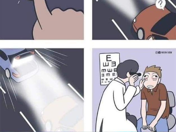 뒤에서 하이빔 쏘는 차에 복수하는 만화.comic | 유머 게시판 | RULIWEB