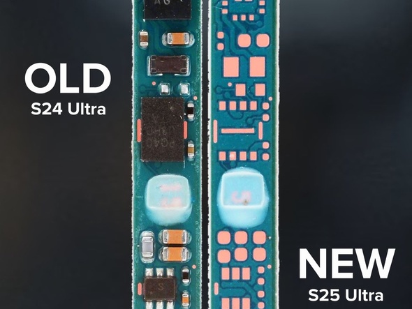 갤럭시S24U Vs 갤럭시S25U SPen 내부 분해 이미지 비교